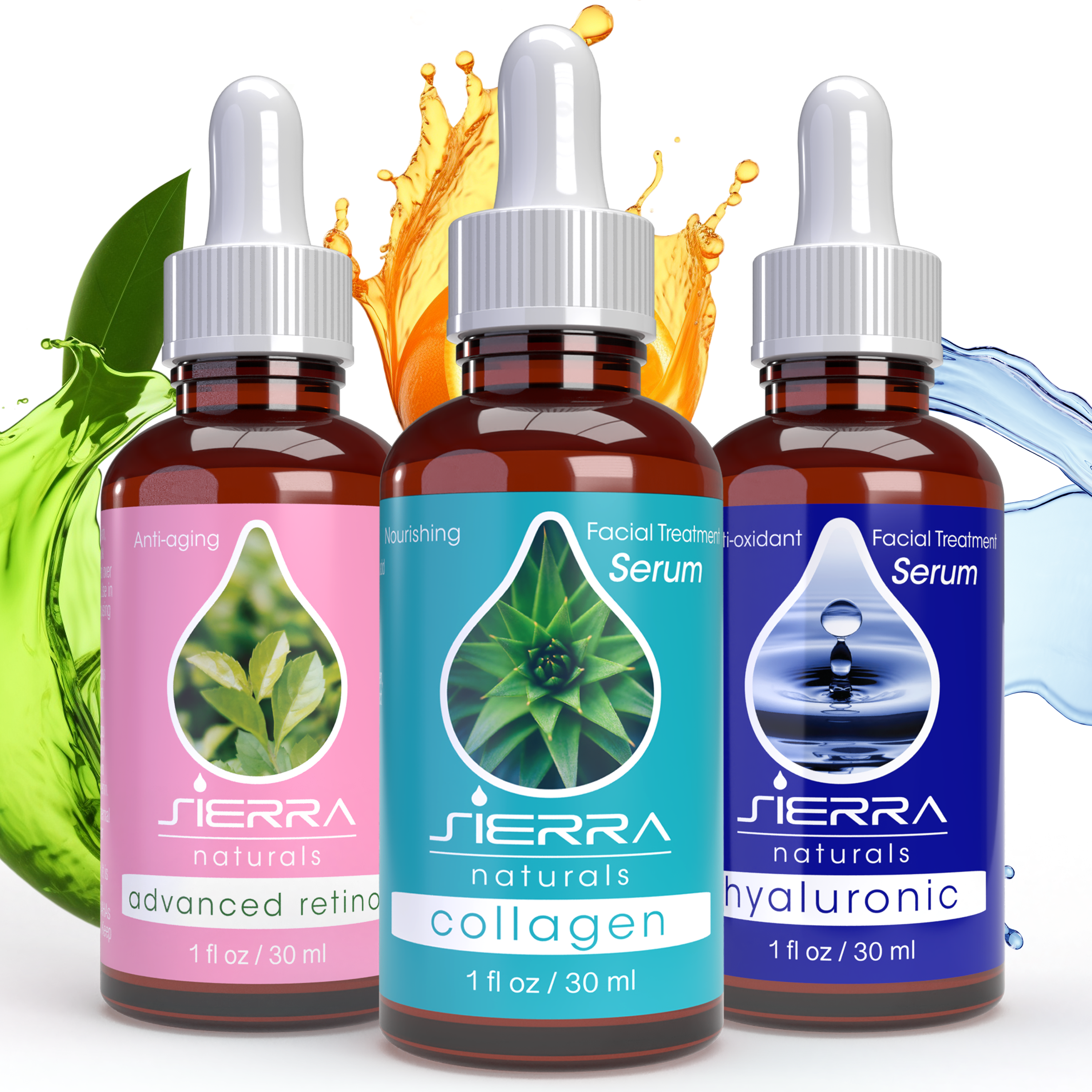 [3PACK] Dermapeutics Hyaluronic Acid Serum for Face, Retinol Serum for