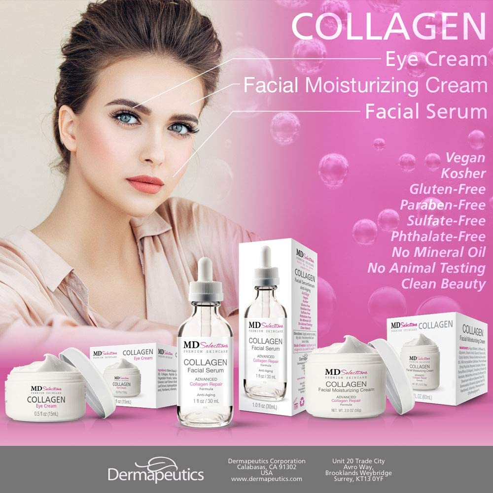MD Selections Collagen Serum + Cream Kit Firming with Green Tea & Pept ...
